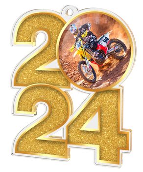 Motocross Acrylic 2024 Medal | Trophy Monster