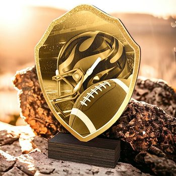 Arden Classic American Football Real Wood Shield Trophy | Trophy Monster