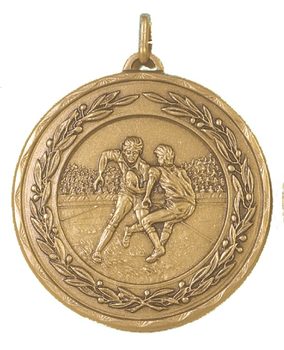 Diamond Edged Rugby Match Bronze Medal | Trophy Monster