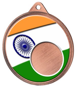 India Flag Logo Insert Bronze 3D Printed Medal | Trophy Monster