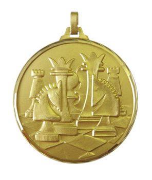 Diamond Edged Chess Gold Medal | Trophy Monster