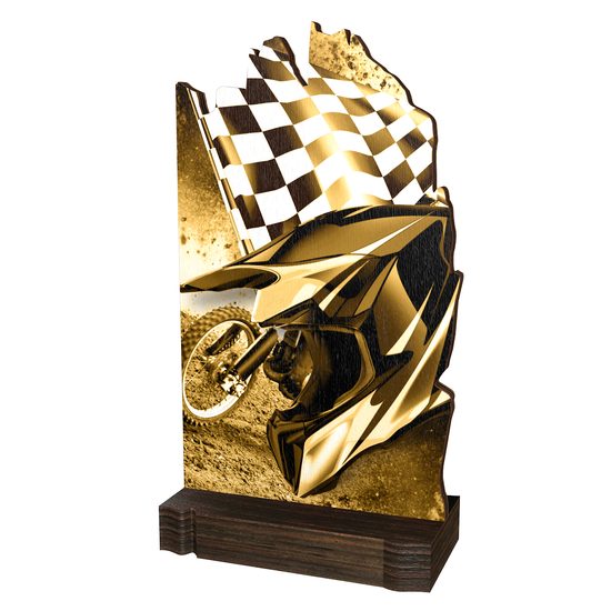 Shard Classic Motocross Eco Friendly Wooden Trophy | Trophy Monster