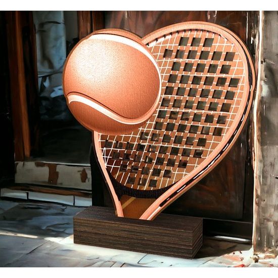 Sierra Classic Tennis Racket Real Wood Trophy | Trophy Monster