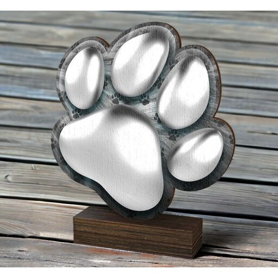 Sierra Classic Dog Paw Print Wood Trophy | Trophy Monster