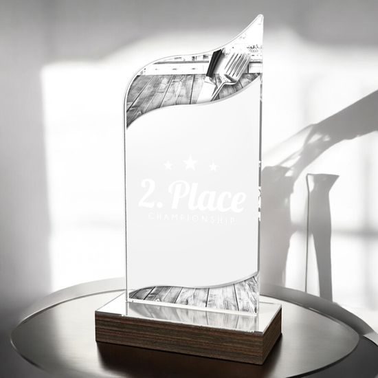 United Cooking Acrylic Wood Fusion Trophy | Trophy Monster