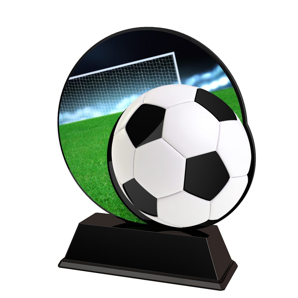 Trofeo de Fútbol Negro Roswell - Acrílico Premium | Trophy Monster ⭐ Mexico