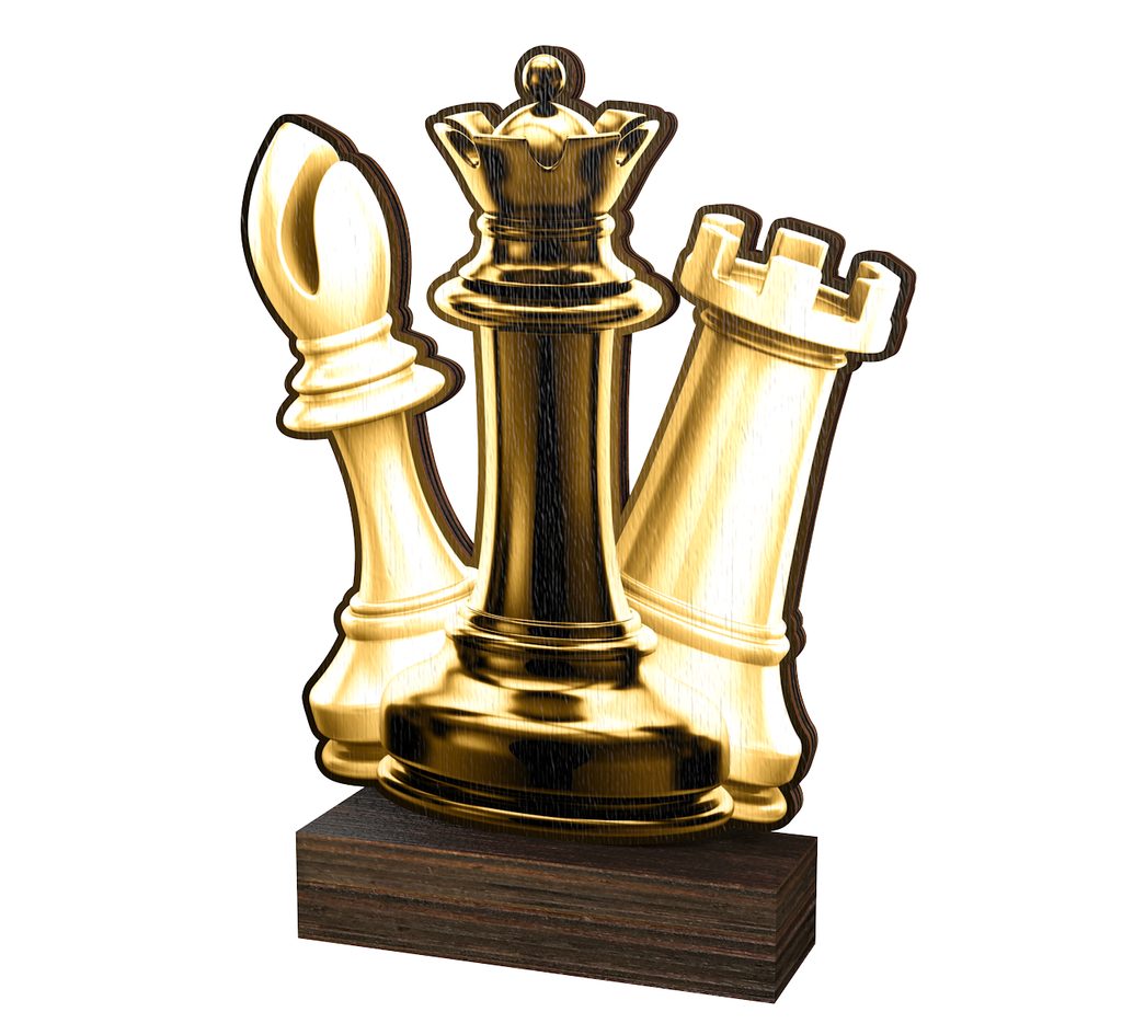Trofeo de Ajedrez de Madera | Premio Clásico Sierra | Trophy Monster ⭐ Mexico