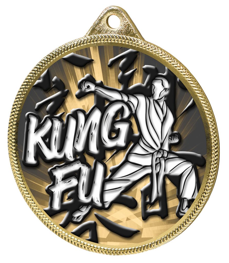Medalla Oro 3D Kung Fu - Textura Clásica | Trophy Monster ⭐ Mexico