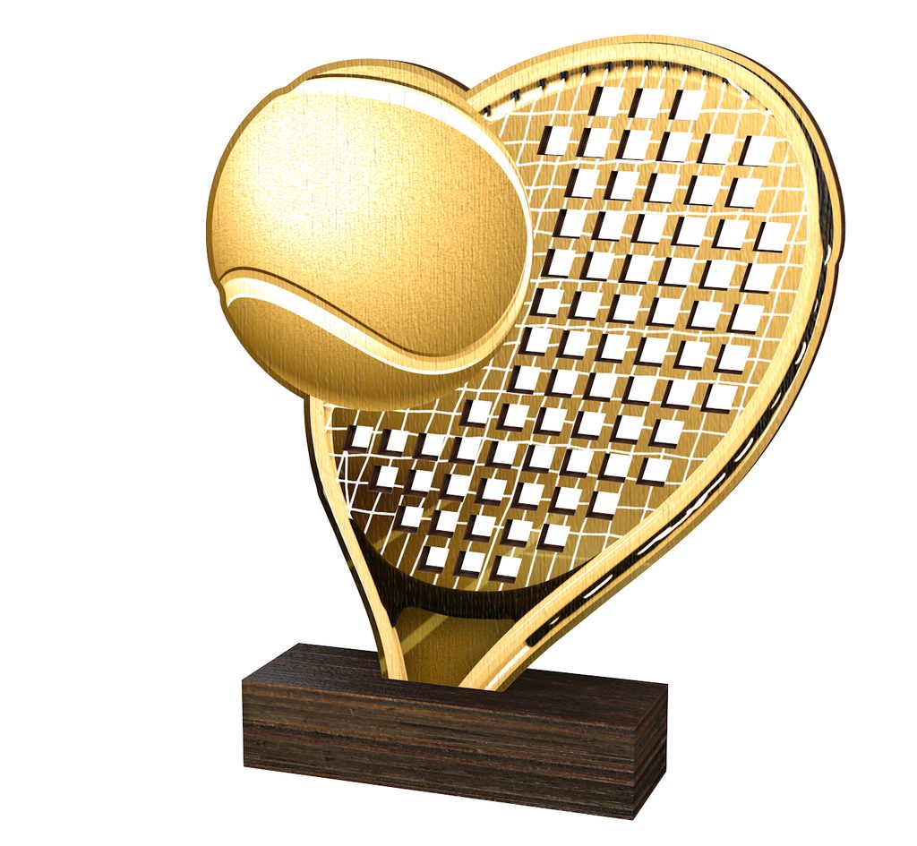 Trofeo de Tenis de Madera Clásico Sierra | Trophy Monster ⭐ Mexico