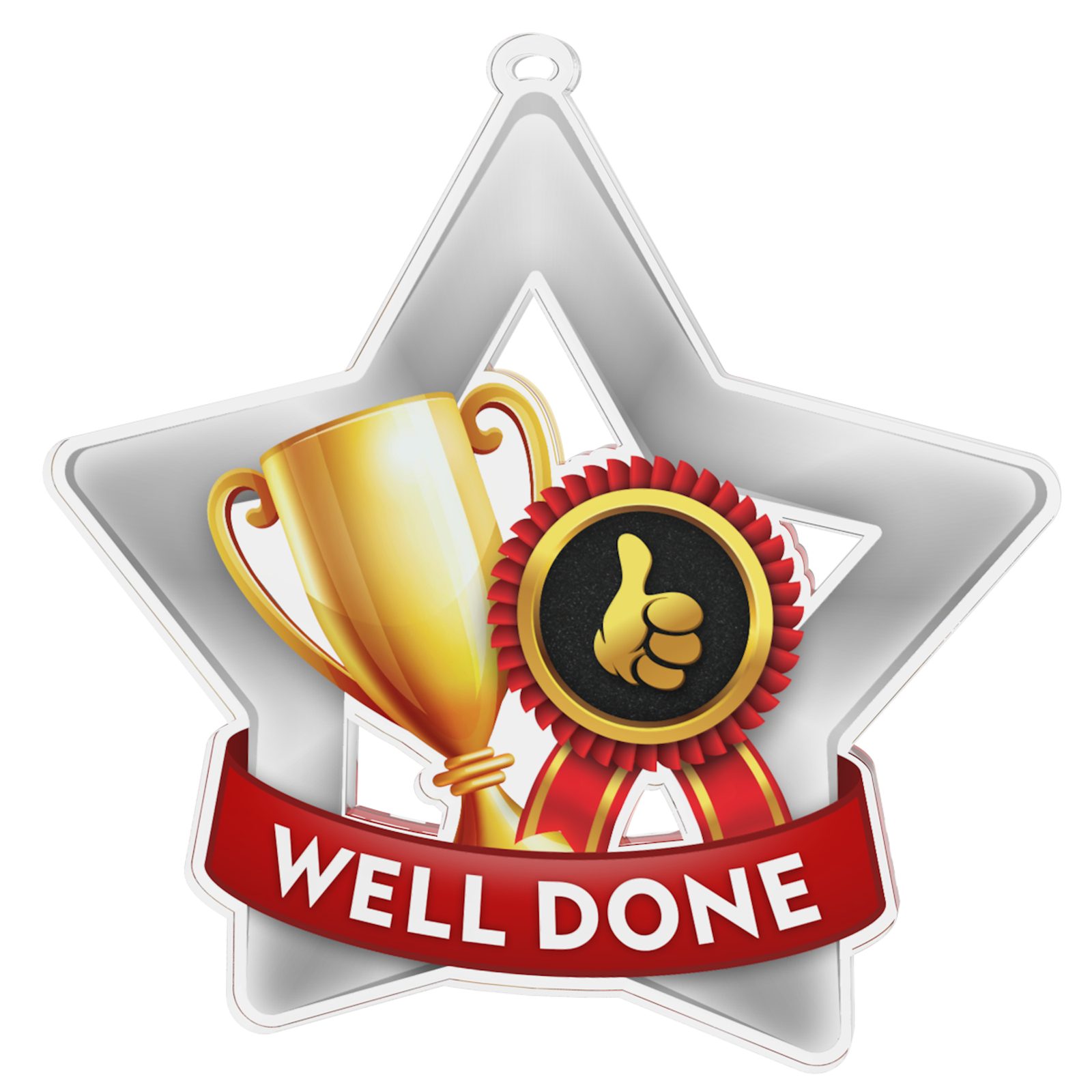 Medalla Estrella de Acrílico Plateada - Premiación | Trophy Monster ⭐ ...